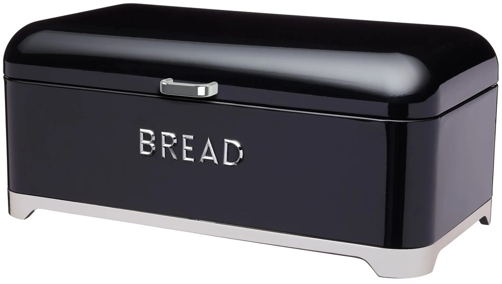 KitchenCraft Plechová dóza na chleba Lovello černá-42x22x18cm