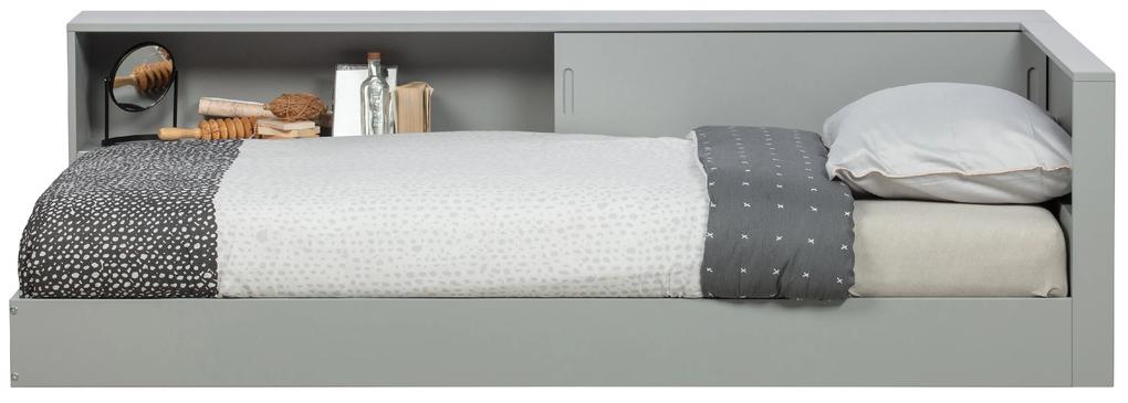 Hoorns Šedá dřevěná postel Ernie 90x200 cm | BIANO
