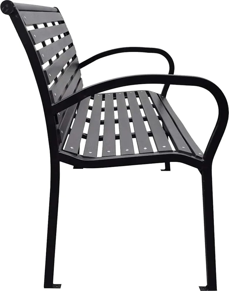 Zahradní lavice černá 116 cm ocel a WPC 319578
