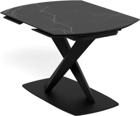 Rozkládací jídelní stůl Morella 120/180 cm černý mramor/černý