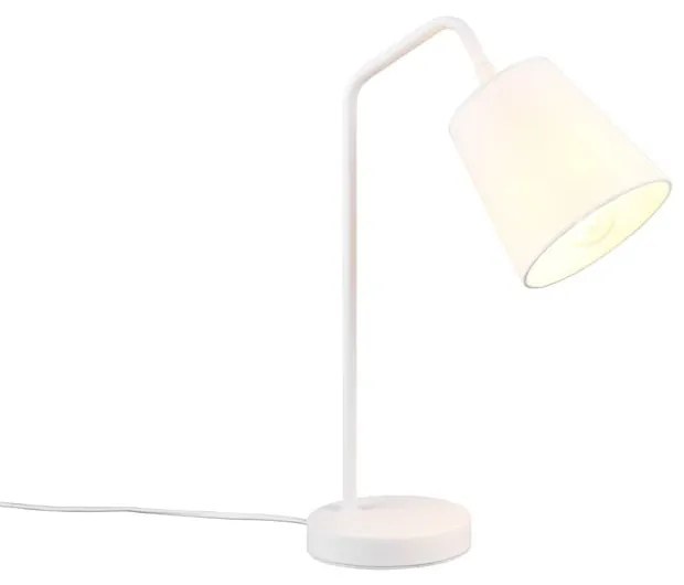 Bílá stolní lampa s textilním stínidlem (výška 45 cm) Buddy – Trio