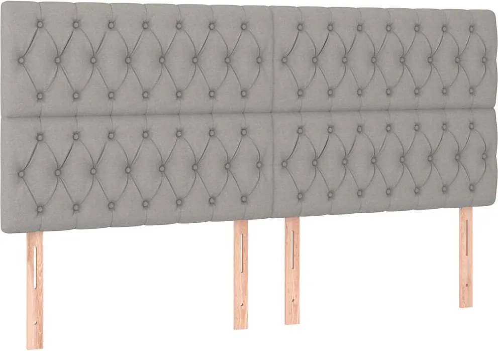 Box spring postel s matrací a LED světle šedá 200x200 cm textil 3135701