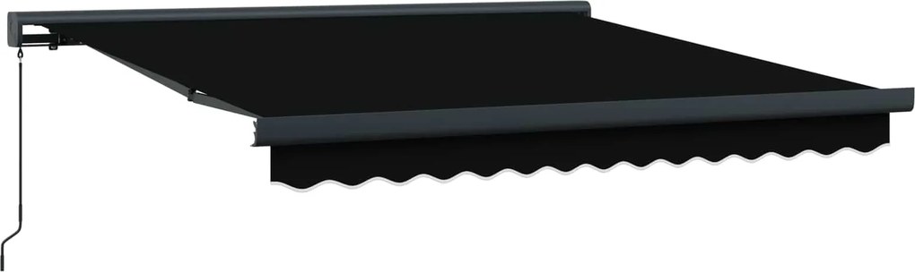 Stahovací markýza Černá 350 x 250 cm Plátno a hliník 3330335