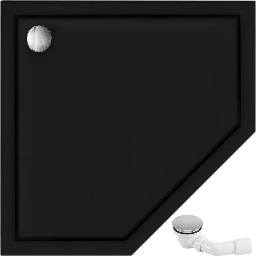 Rea Diamond, pětiúhelníkový sprchový kout 90 x 90 cm, 6mm šedé sklo, měděná matná, REA-K6966