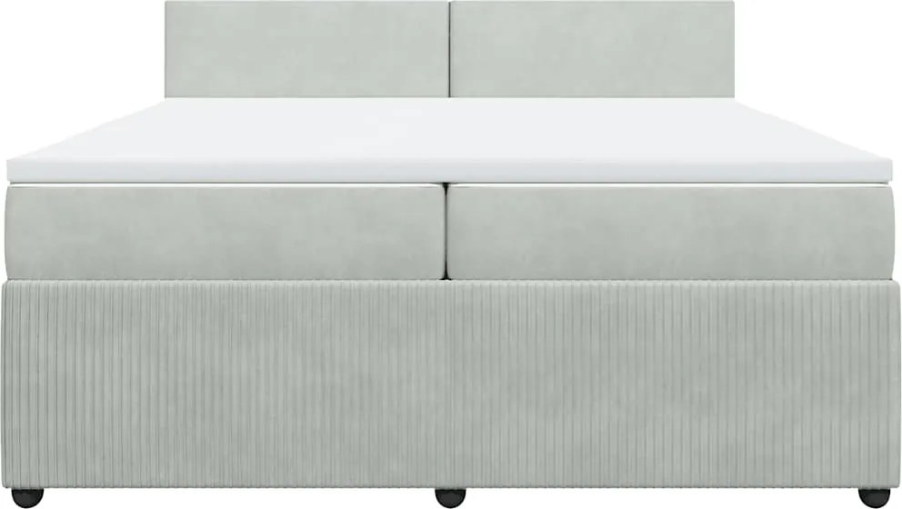 Box spring postel s matrací světle šedá 200x200 cm samet 3290124