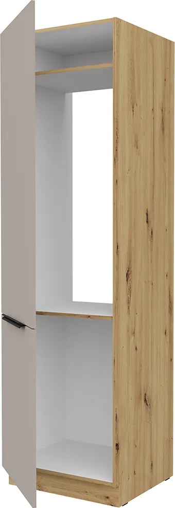 ARIA li | vysoká skříňka 60 LO-210 2F na vestavnou lednici | 60 cm | ANTI FINGERPRINT povrch | artisan/béžová