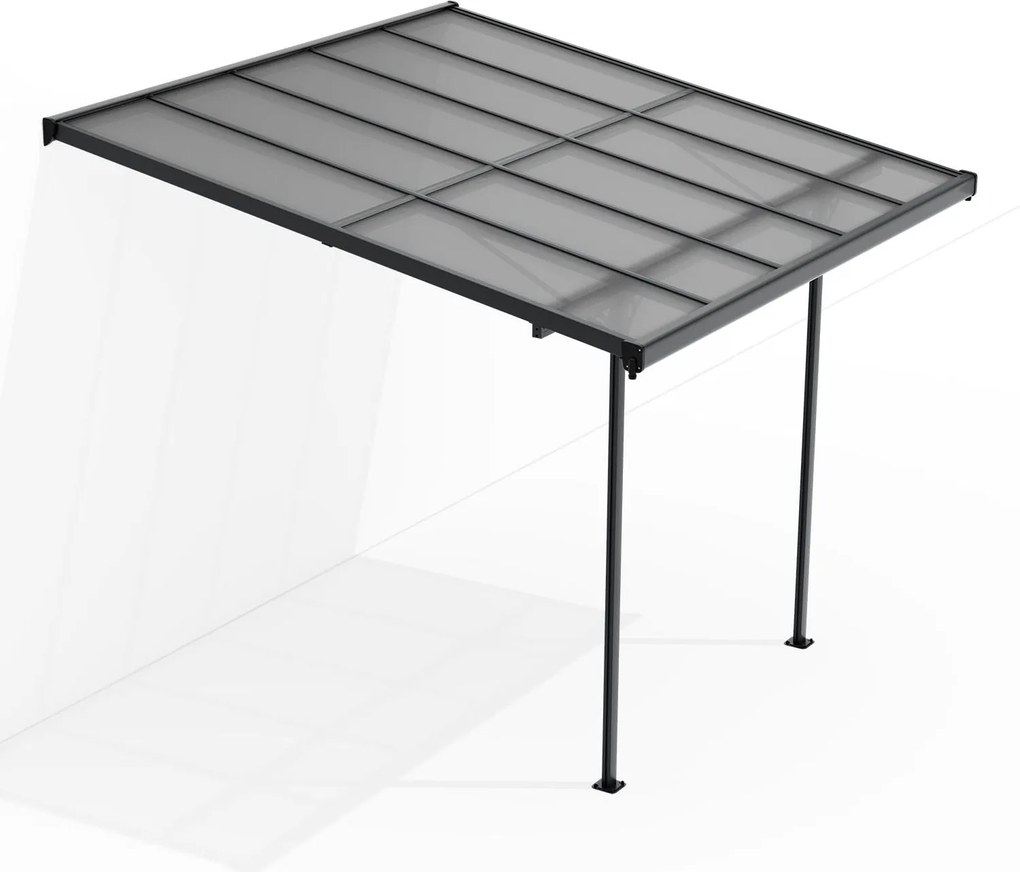Juskys Hliníkové zastřešení terasy Borneo Barva: tmavě šedá, Velikost: 5 × 3 m