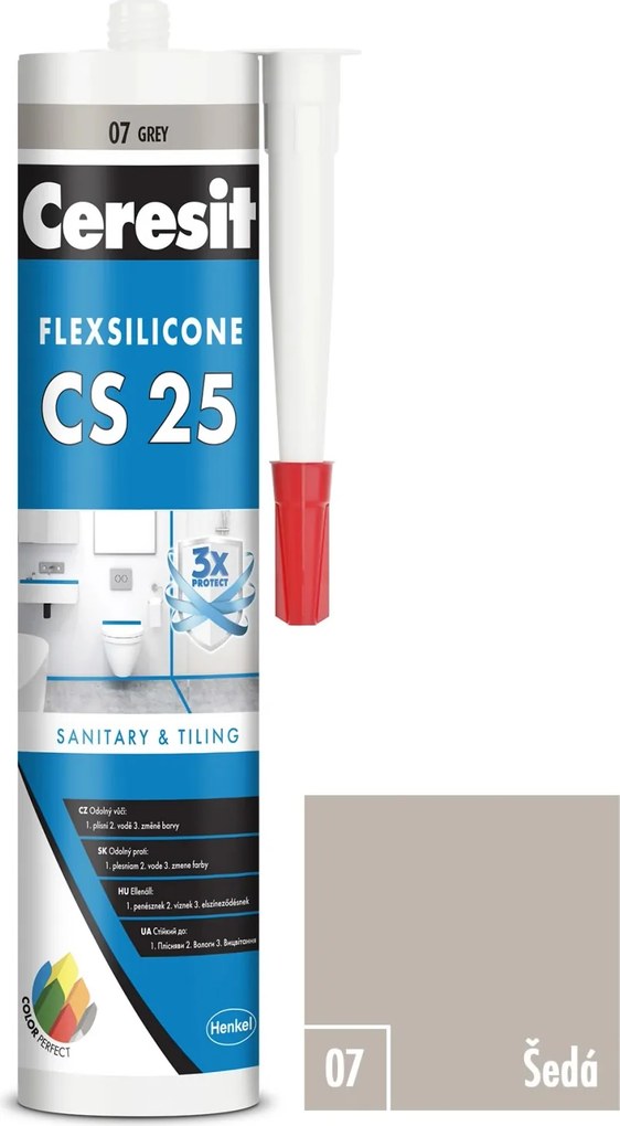 CERESIT CS 25 Sanitární silikon 07 Šedá 280 ml