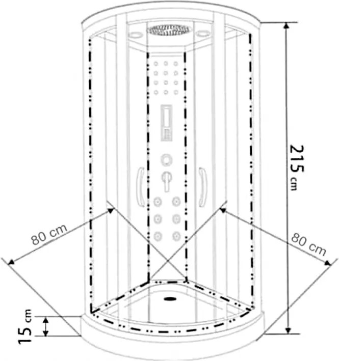 BPS-koupelny Hydromasážní box WSH7180 BL 80x80