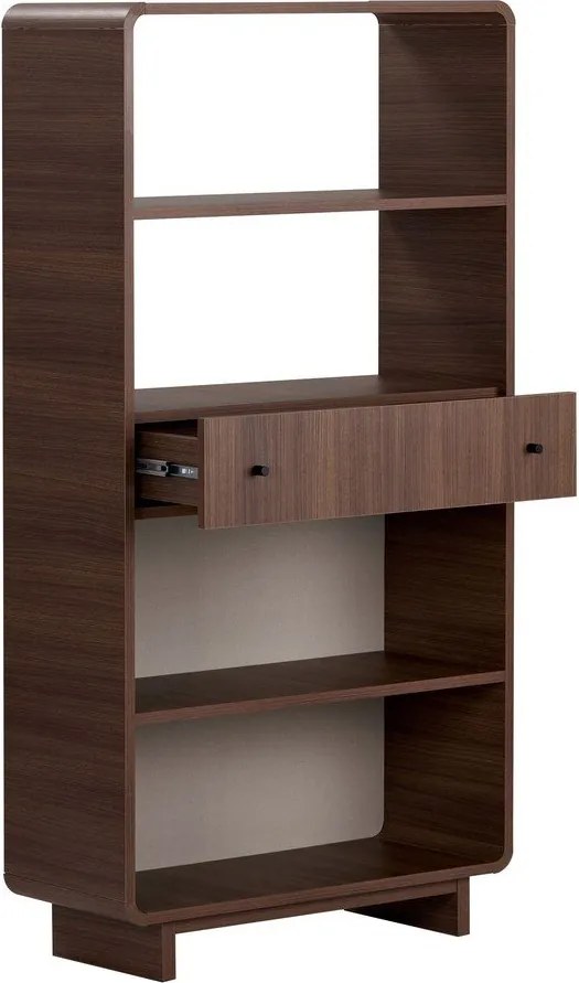 Knihovna v dekoru ořechu v tmavě přírodní barvě 78x153x34 cm Senza – Nordure