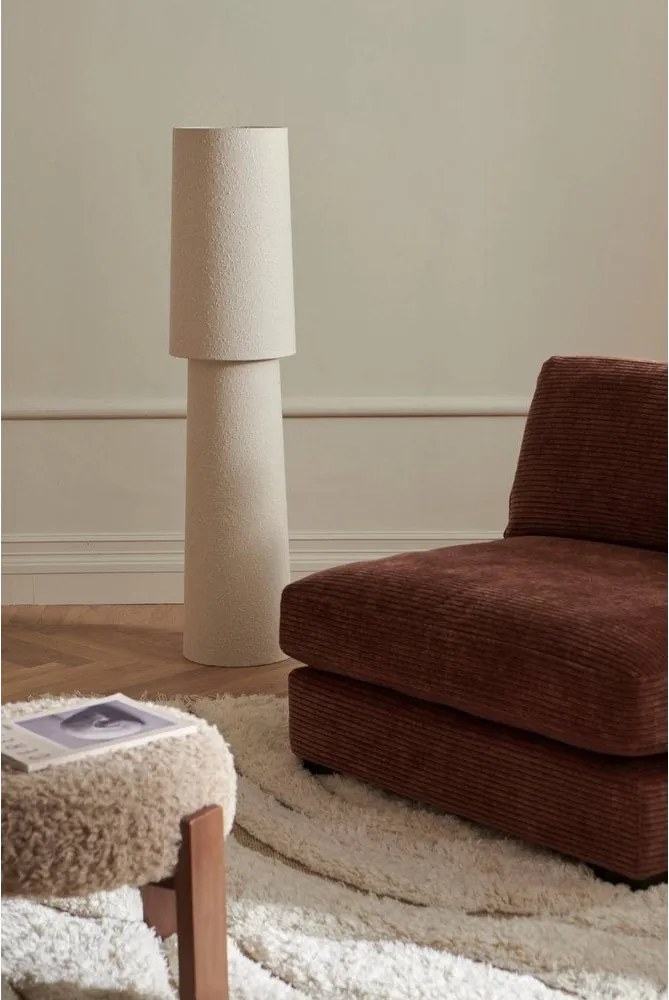 Krémová stojací lampa z materiálu bouclé (výška 119 cm) Philo – Ellos Home
