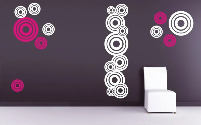 WALLVINIL Samolepky na zeď - Circles set Barva: Levandulová, Velikost: pruh 230x58 cm