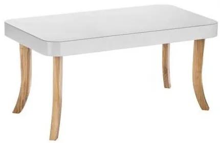 Dětský obdélníkový stůl bílé nožičky - Bílá, 37 cm