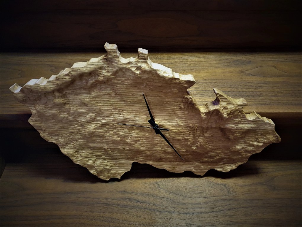 Havlíček truhlářství Hodiny dřevěné nástěnné HT 9947DB - Česká republika 60x34 cm