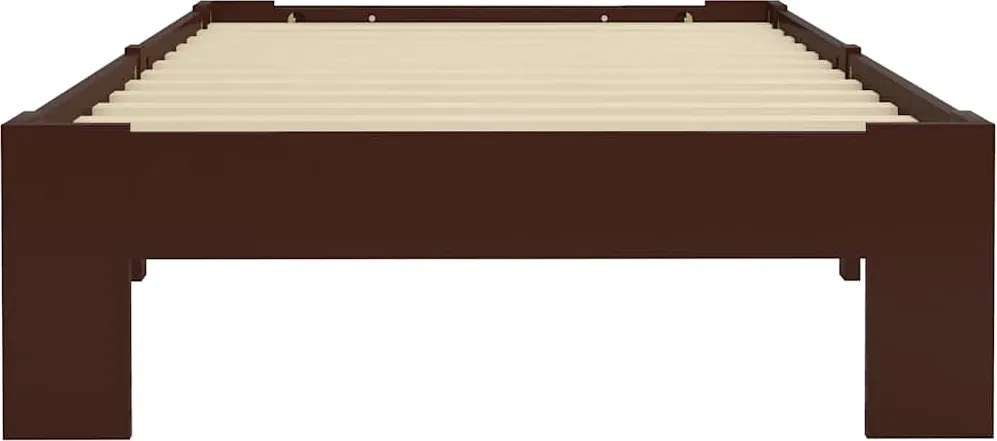 Rám postele tmavě hnědý masivní borovice 90 x 200 cm 283298