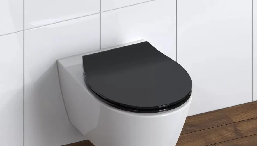 Eisl / Schüette Eisl WC sedátko Black duroplast SLIM SoftClose, EasyTake