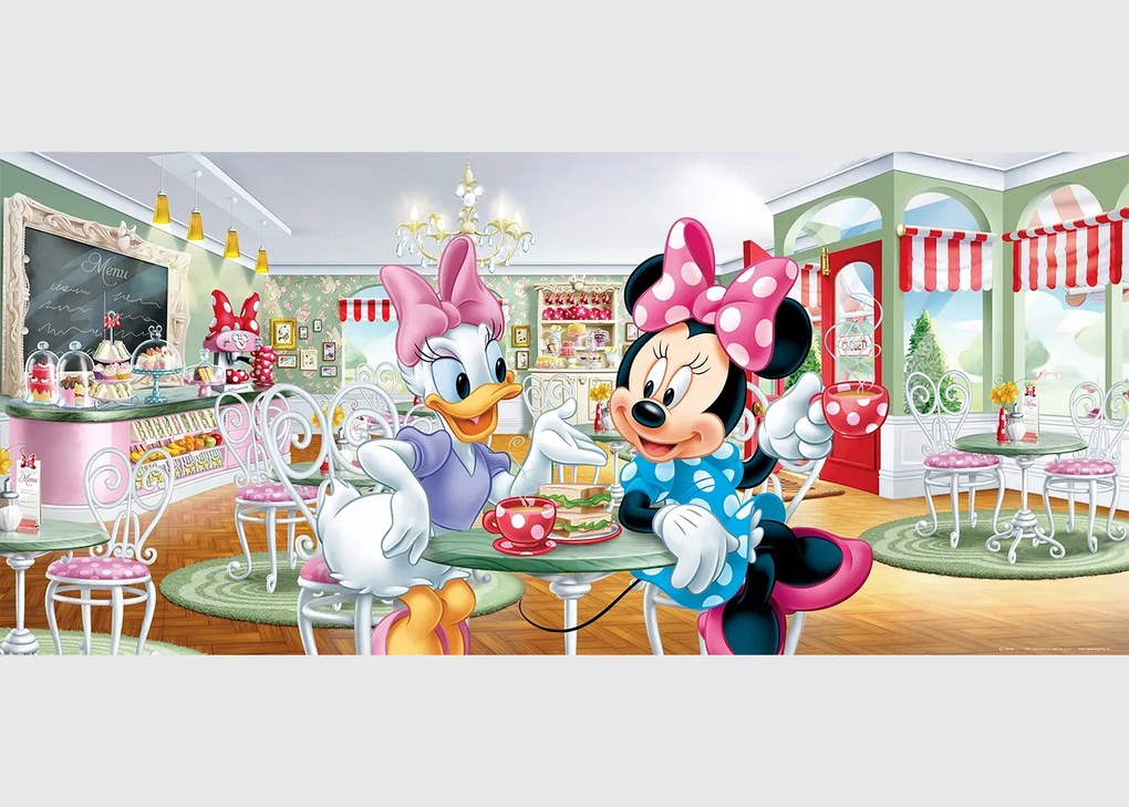 Dětská vliesová fototapeta na zed' Snídaně s Minnie a Daisy, Disney | 202 x 90 cm | DFTDNH 5344
