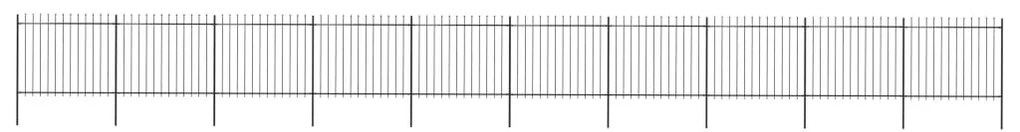 vidaXL Marketos Zahradní plot s kopím nahoře ocelový 1781,5 x 150 cm černý