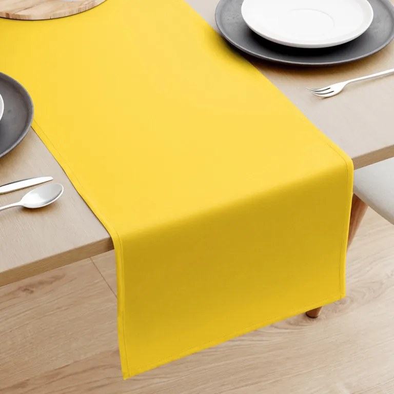 Goldea bavlněný běhoun na stůl - žlutý 20x120 cm
