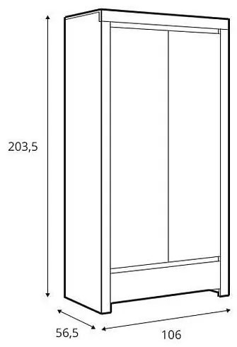 BRW Šatní skříň Holten SZF2D1S
