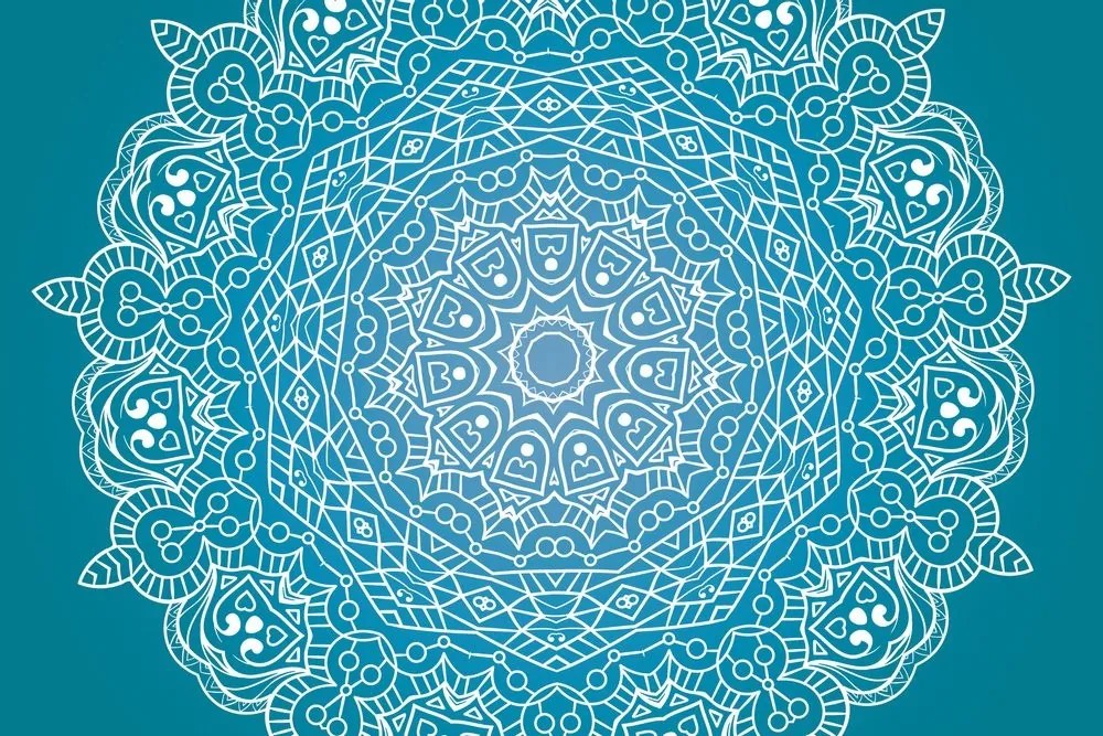 Tapeta meditační Mandala na modrém pozadí - 450x300 cm