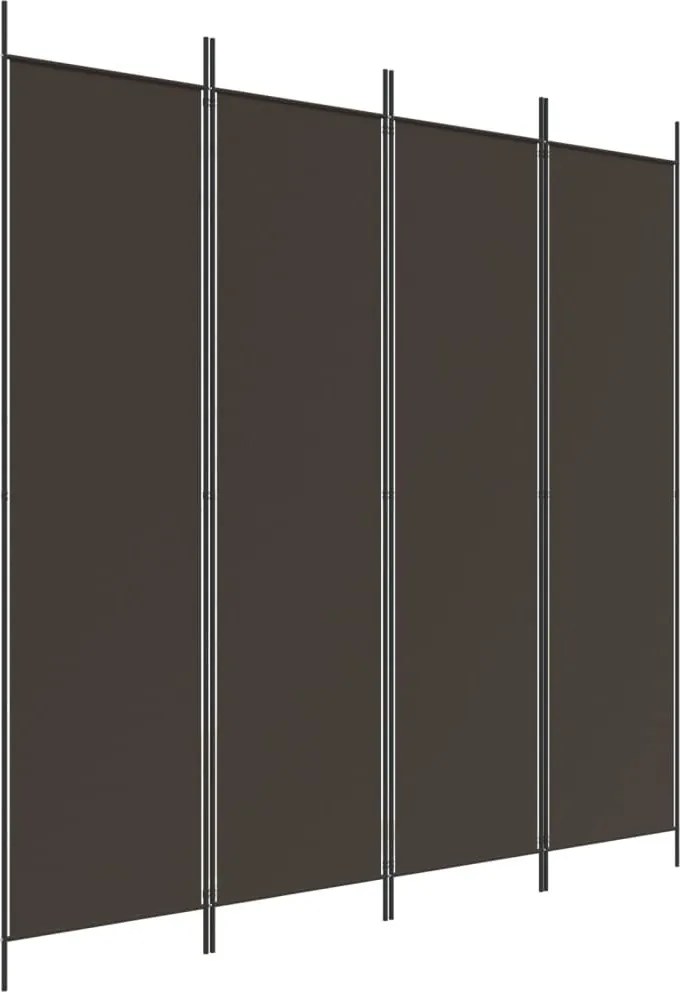 vidaXL 4dílný paraván 200x200 cm textil [350182] Barva: Hnědá