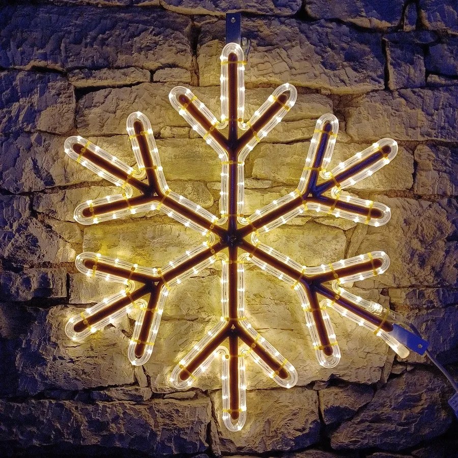 Easy Fix 2D LED světelná vločka VI., Ø 65 cm, teple bílá, závěsný, 3D tisk, IP67