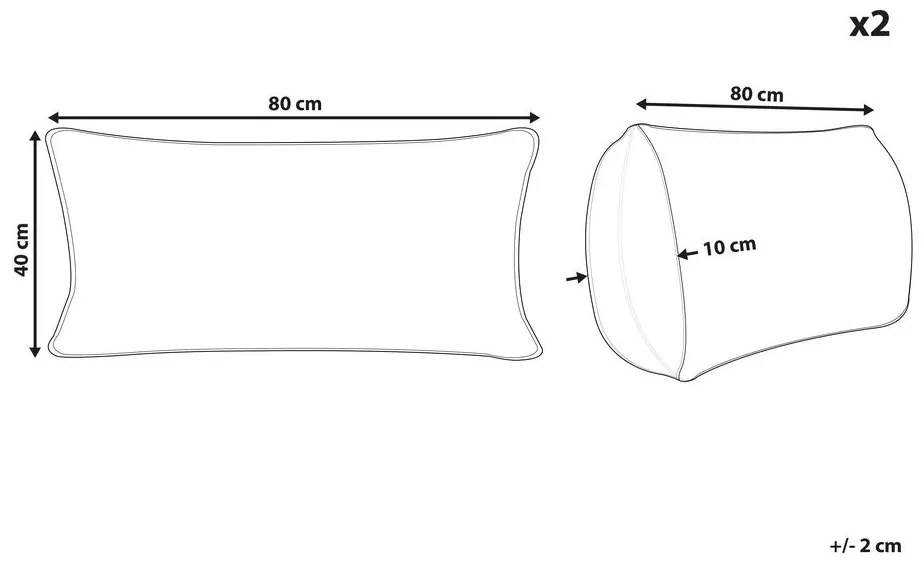 Sada 2 polštářů z bavlny a kachního peří 40 x 80 cm nízkých VIHREN Beliani