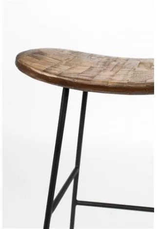 Teaková barová židle TANGLE WLL, 65 cm, přírodní White Label Living 1500074