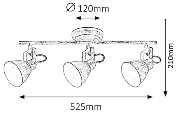 Rabalux 5968 - Bodové svítidlo VIVIENNE 3xE14/40W