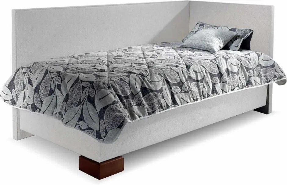 Zvýšená čalouněná postel s úložným prostorem Quatro, s čely , Mikroplyš fialová