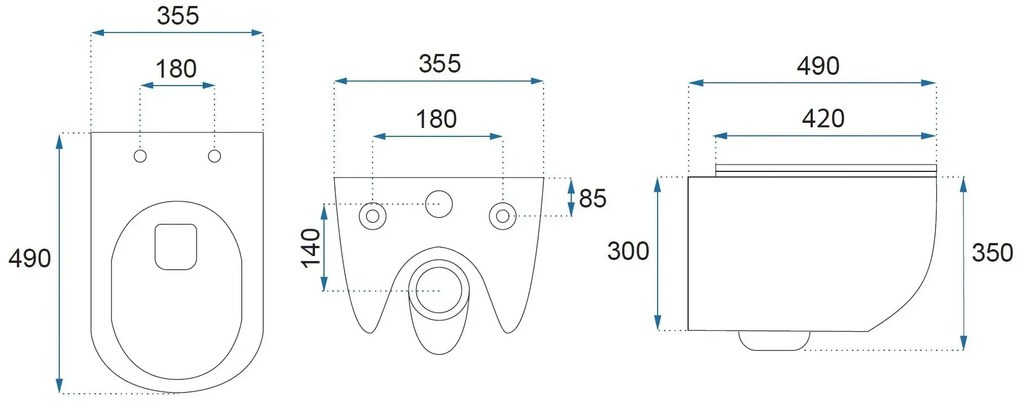 Závěsná WC mísa se SoftClose sedátkem REA Mini Carlo Tornado NFQ, bílá/zlatá