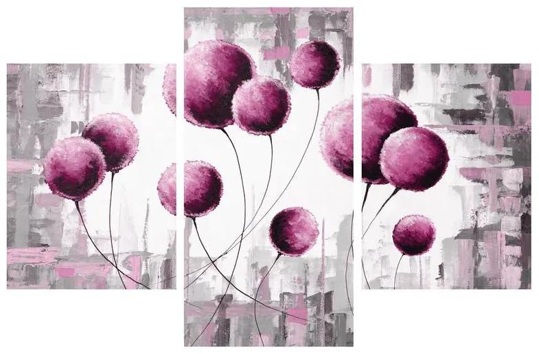 Abstraktní obraz - růžové balónky (90x60 cm)