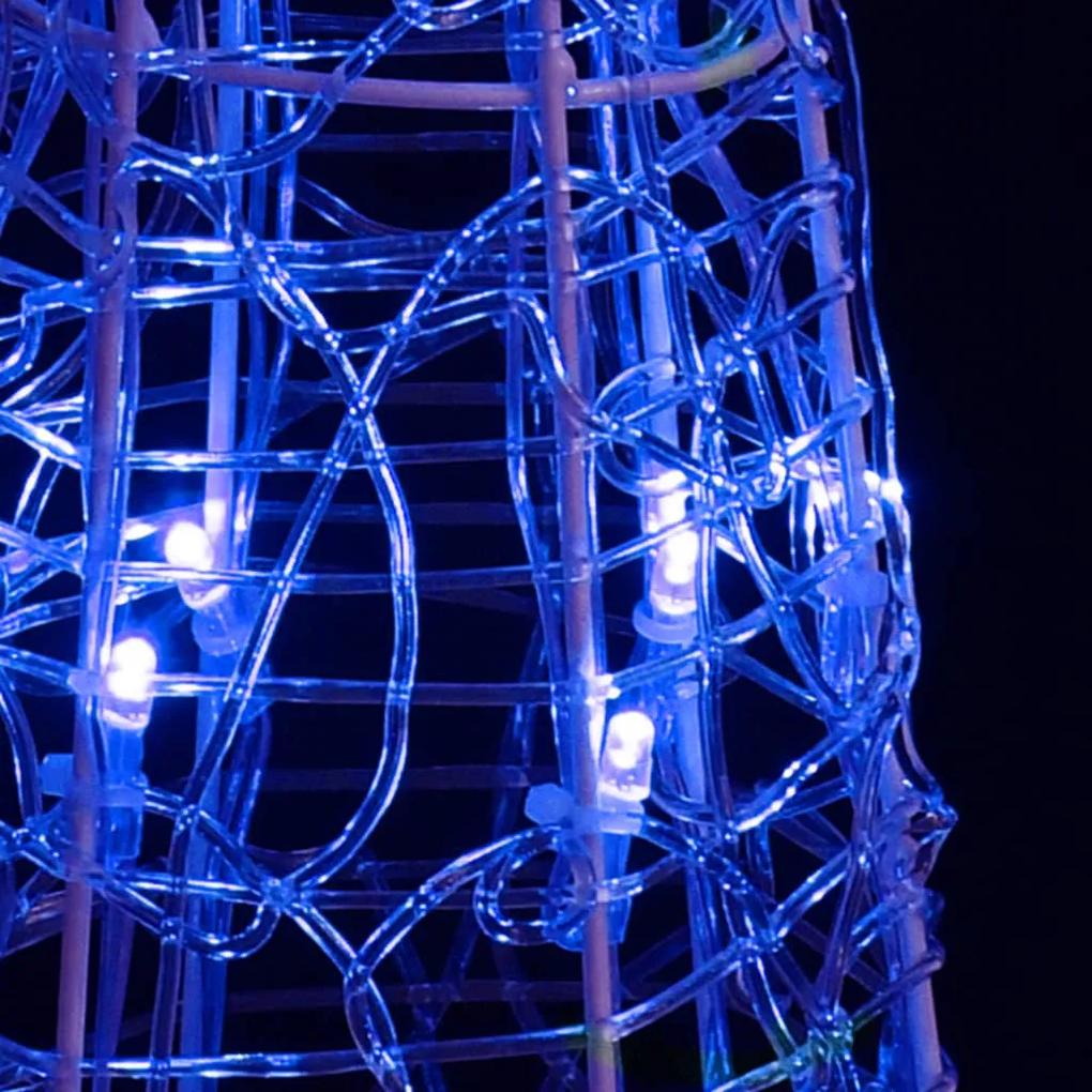 Akrylový dekorativní světelný LED kužel modrý 90 cm