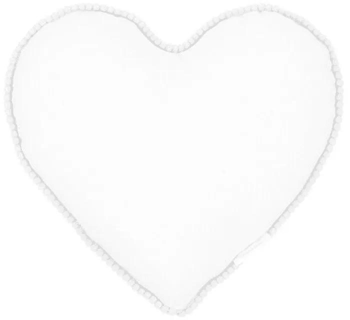 Mini Boho polštář srdce s bublinkami bílý 38 cm