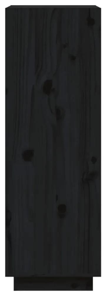 Petromila Knihovna / dělicí stěna černá 60 x 35 x 103 cm masivní borovice