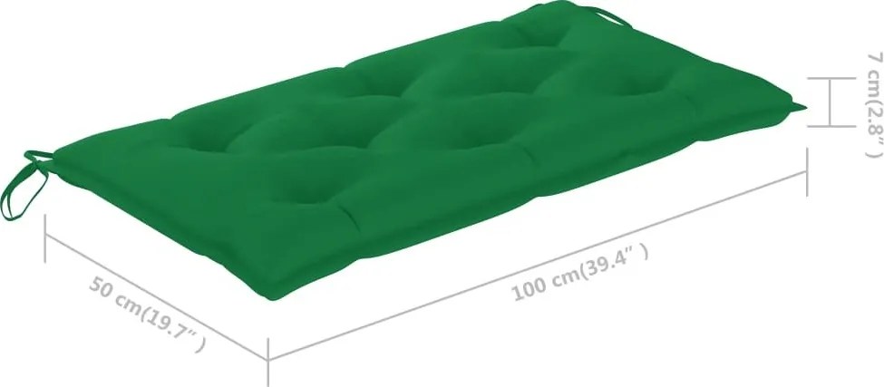 vidaXL Zahradní lavice s poduškou 112 cm masivní teak [3062669] Barva: Béžová