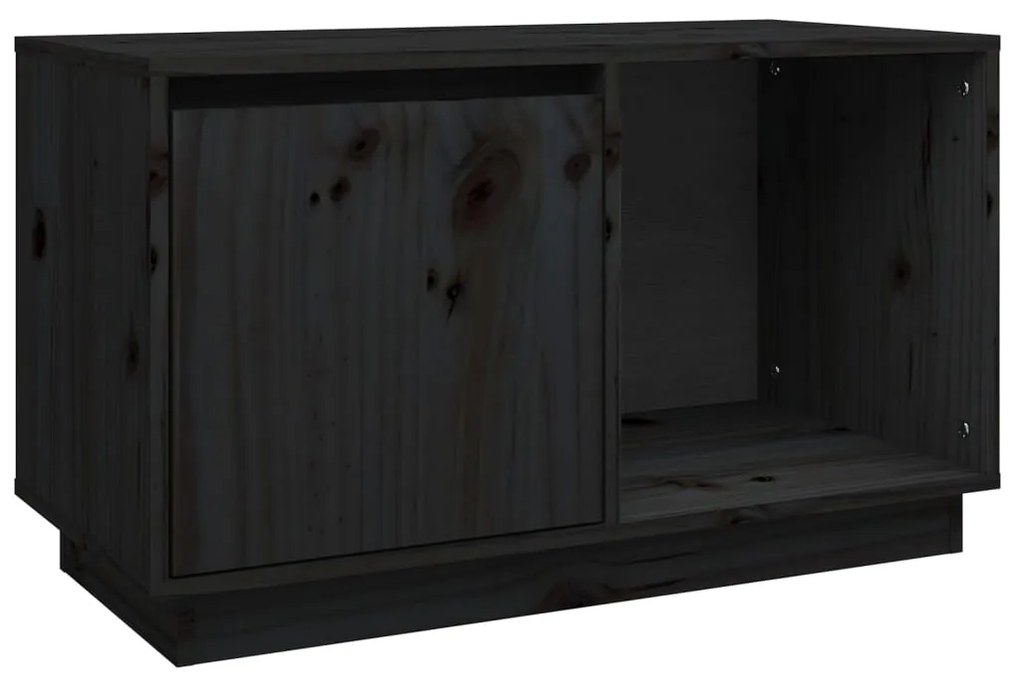 814338 vidaXL TV skříňka černá 74 x 35 x 44 cm masivní borové dřevo