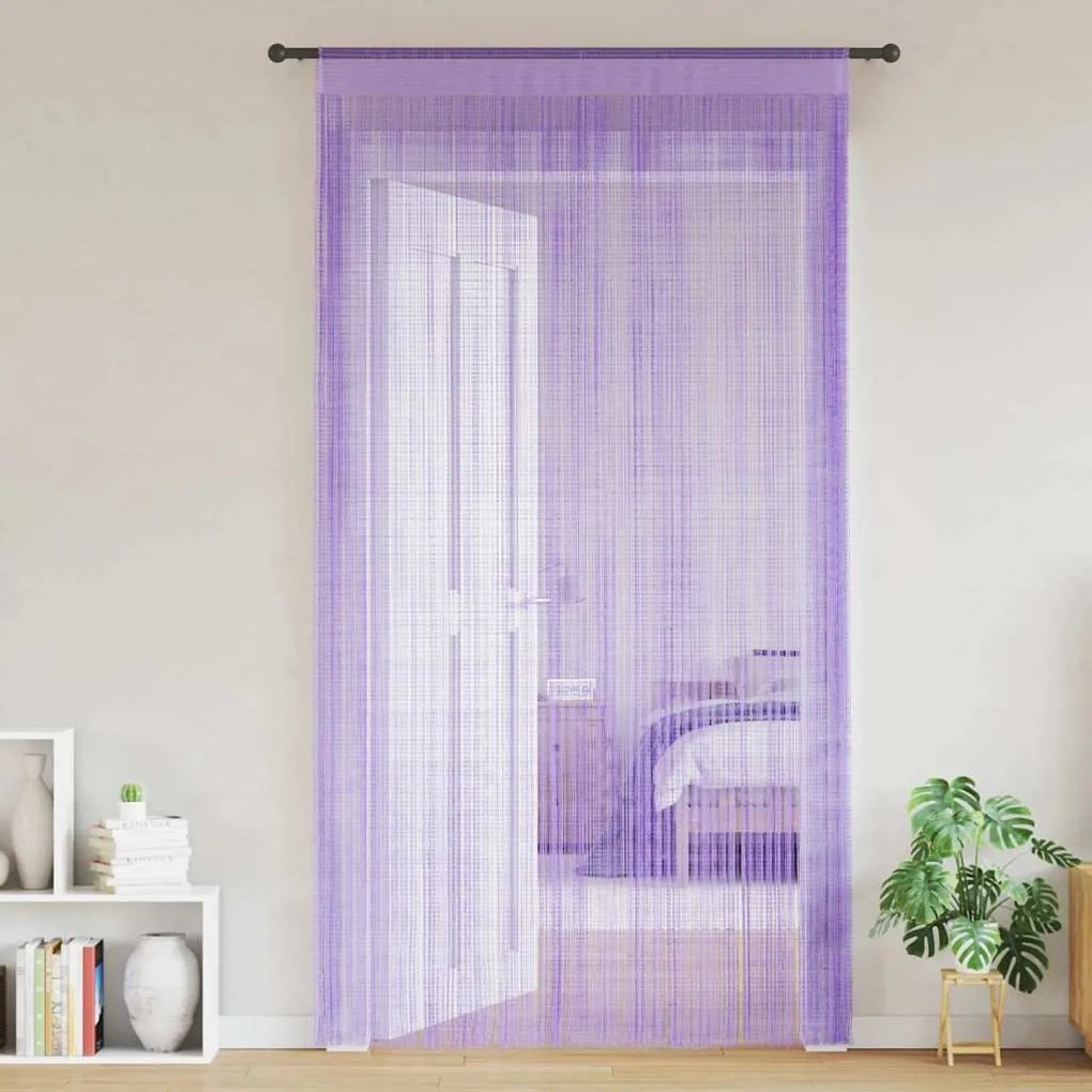 String Curtains 2 ks fialová 100x250 cm