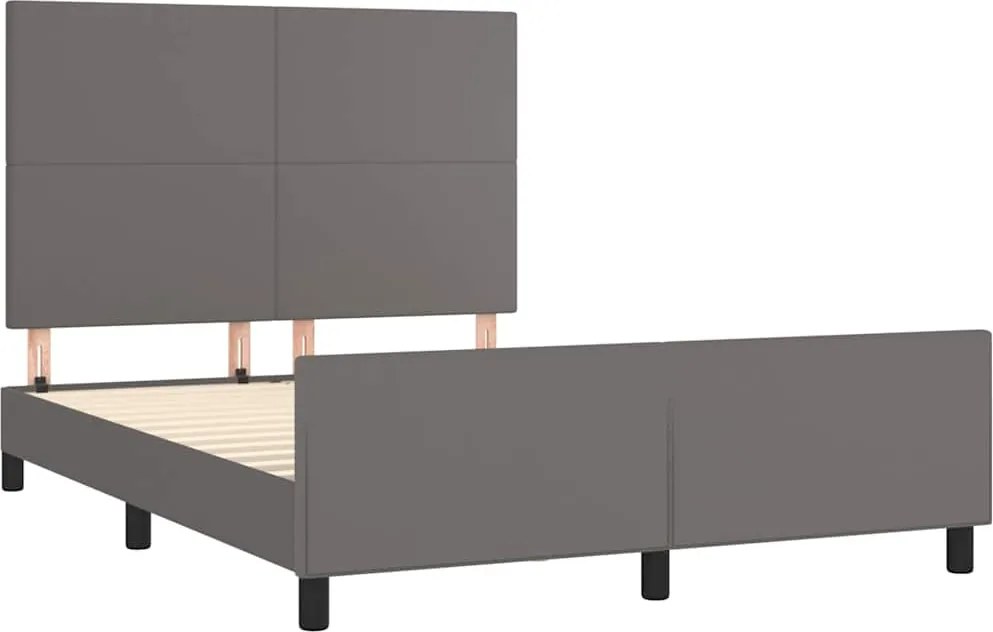 Rám postele s čelem šedý 140x200 cm umělá kůže 3125455