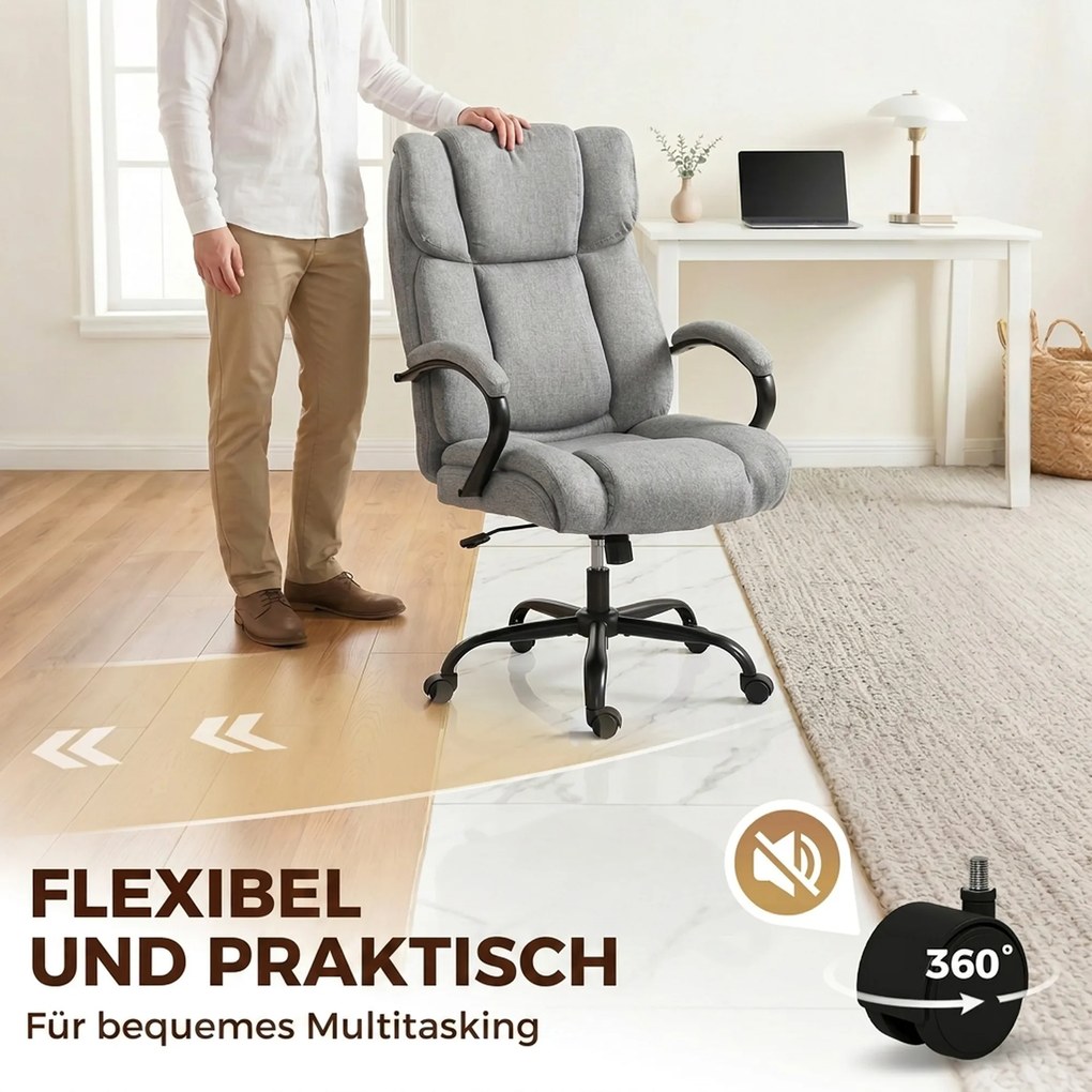 Kancelářská židle Vinsetto Kancelářská židle Herní židle Otočná židle Houpací funkce Silná čalouněná ergonomická židle Nosnost 220 kg