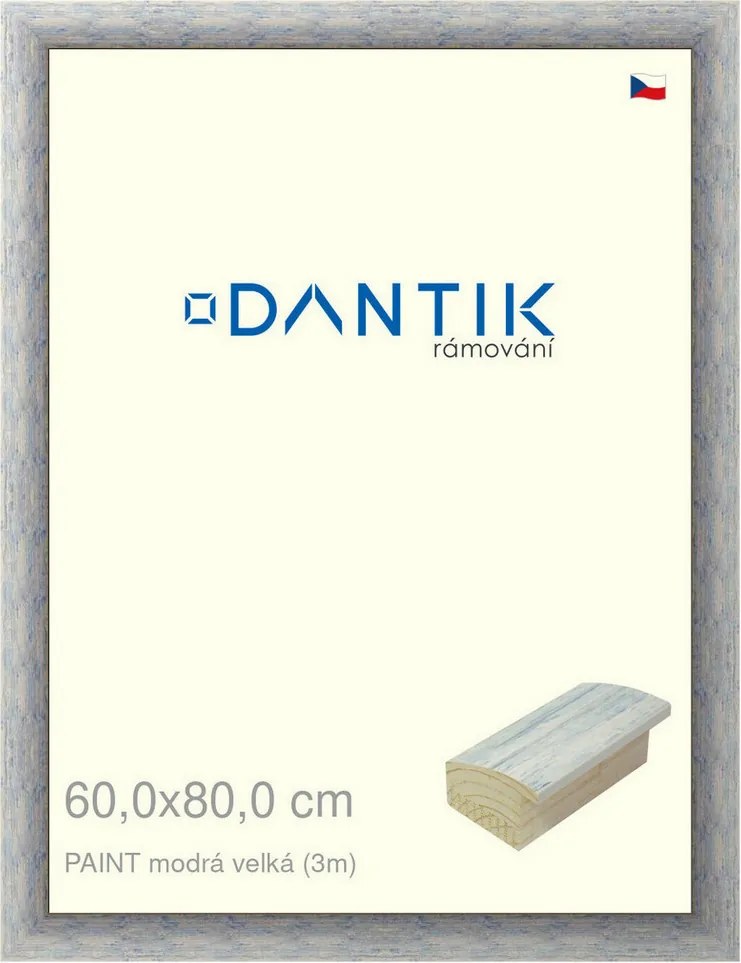 DANTIK rámeček 60x80 | PAINT modrá velká (Plexi Čiré)