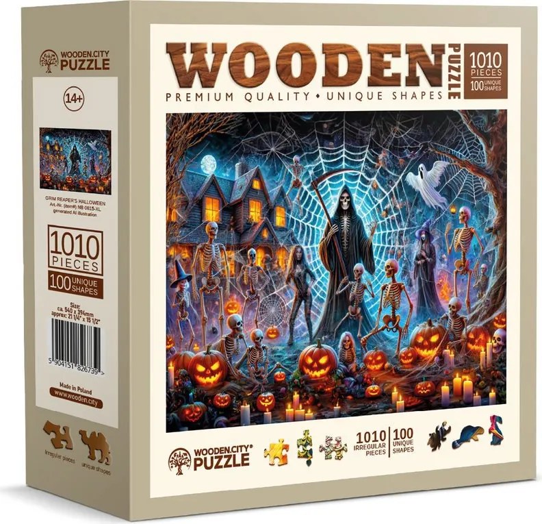Wooden city dřevěné puzzle halloweenský pán smrti 1010 dílků