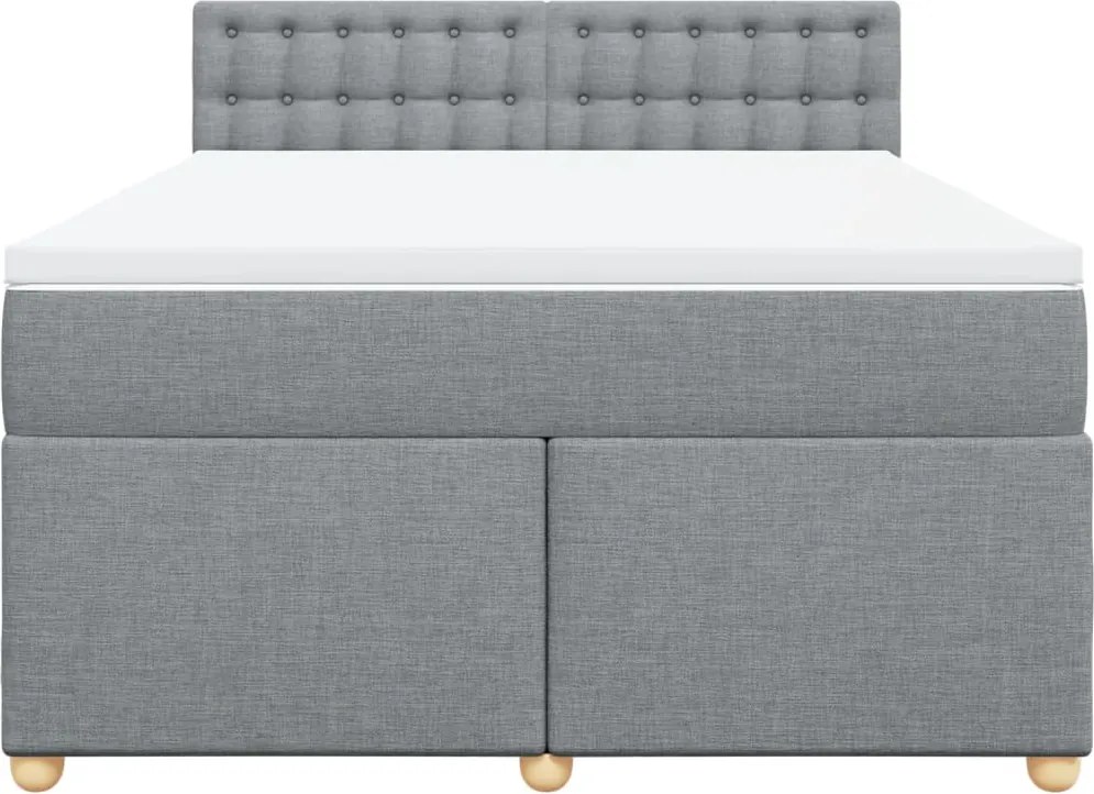 Box spring postel s matrací světle šedá 160 x 200 cm textil 3286745