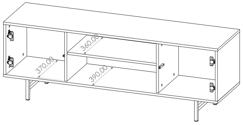 GAB Televizní skříňka PRAGO RTV, 150 cm