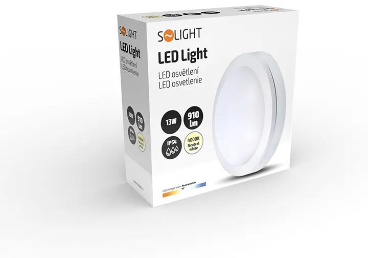 SOLIGHT LED venkovní osvětlení Siena 13W, 910lm, 4000K, IP54, 17cm, kruhové bílé