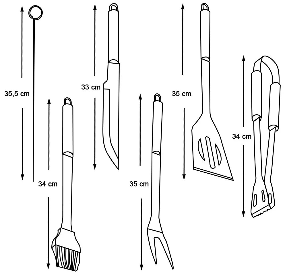 Sada 9 kusů grilovacího nářadí v tašce