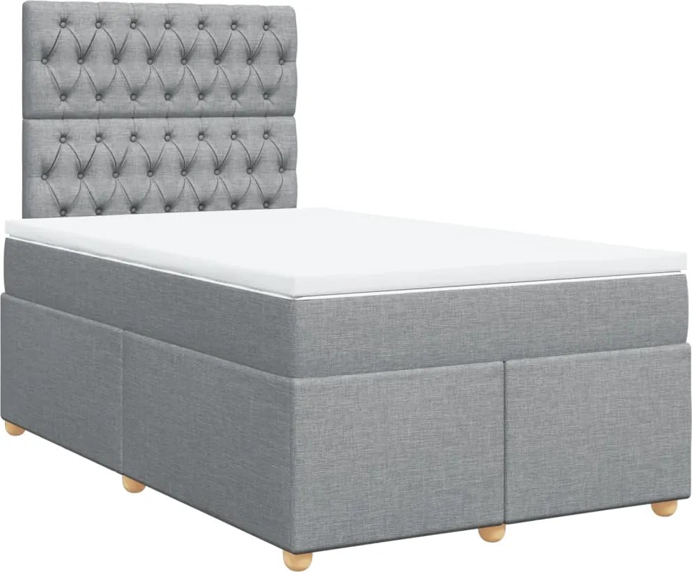 Box spring postel s matrací světle šedá 120x190 cm textil 3293526