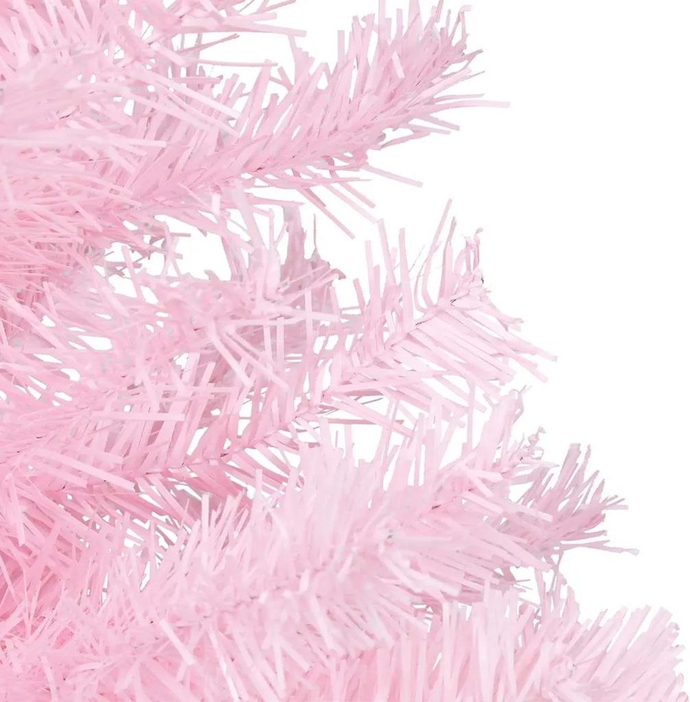 Umělý vánoční stromek s LED a sadou koulí růžový 120 cm PVC 3077583