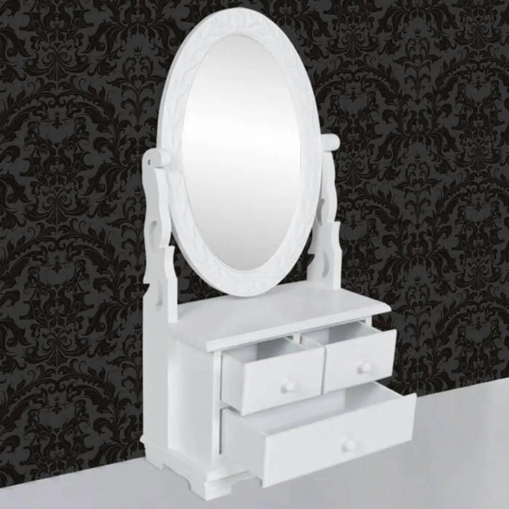 Toaletní stolek s oválným sklopným zrcadlem MDF - Default Title